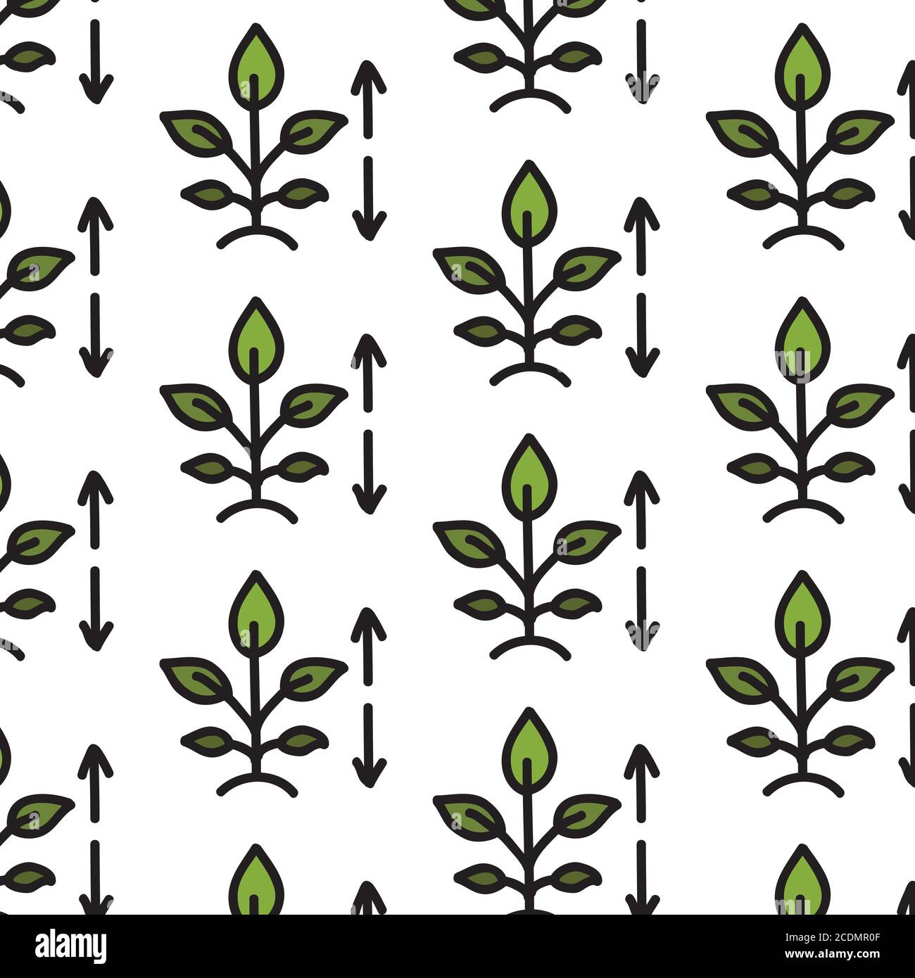 plant growth seamless doodle pattern, vector illustration Stock Vector ...