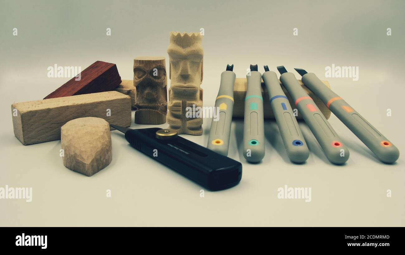 Set of wood chisel for carving, sculpture tools Stock Photo - Alamy