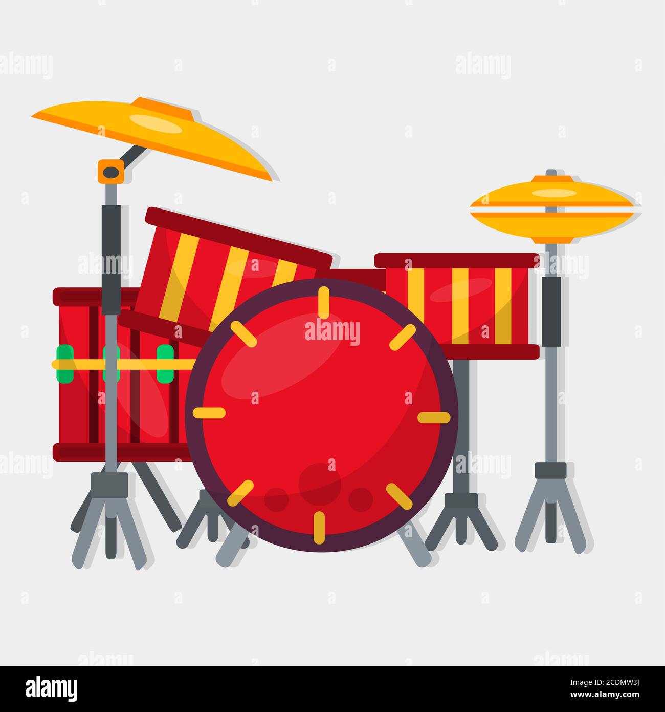 drum kit music instrument vector illustration in flat style Stock ...