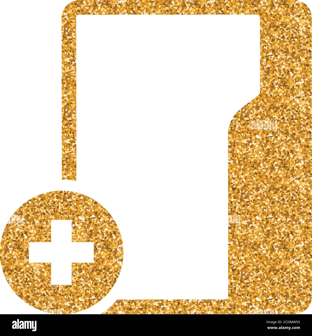 Folder icon in gold glitter texture. Sparkle luxury style vector ...