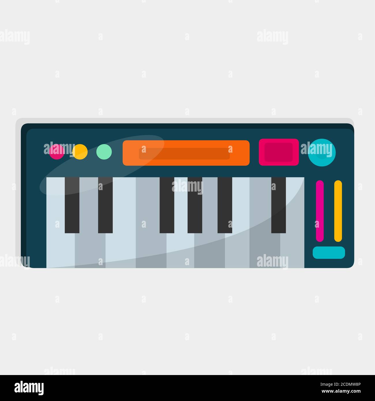 keyboard music instrument vector illustration from top view Stock ...