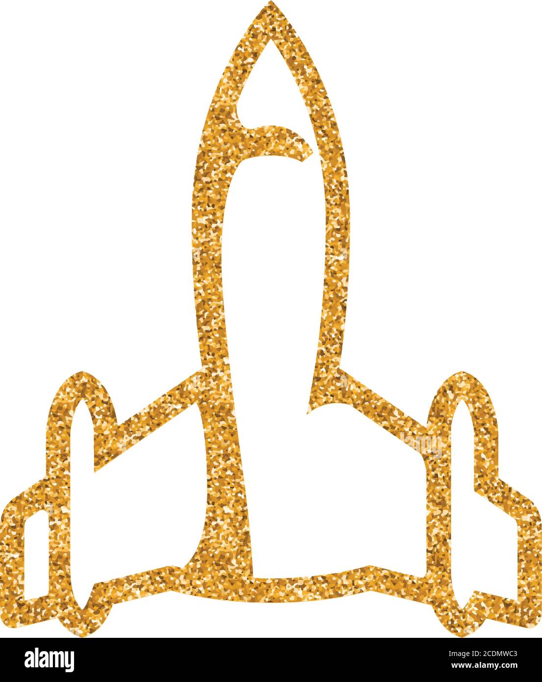 Stealth bomber icon in gold glitter texture. Sparkle luxury style ...