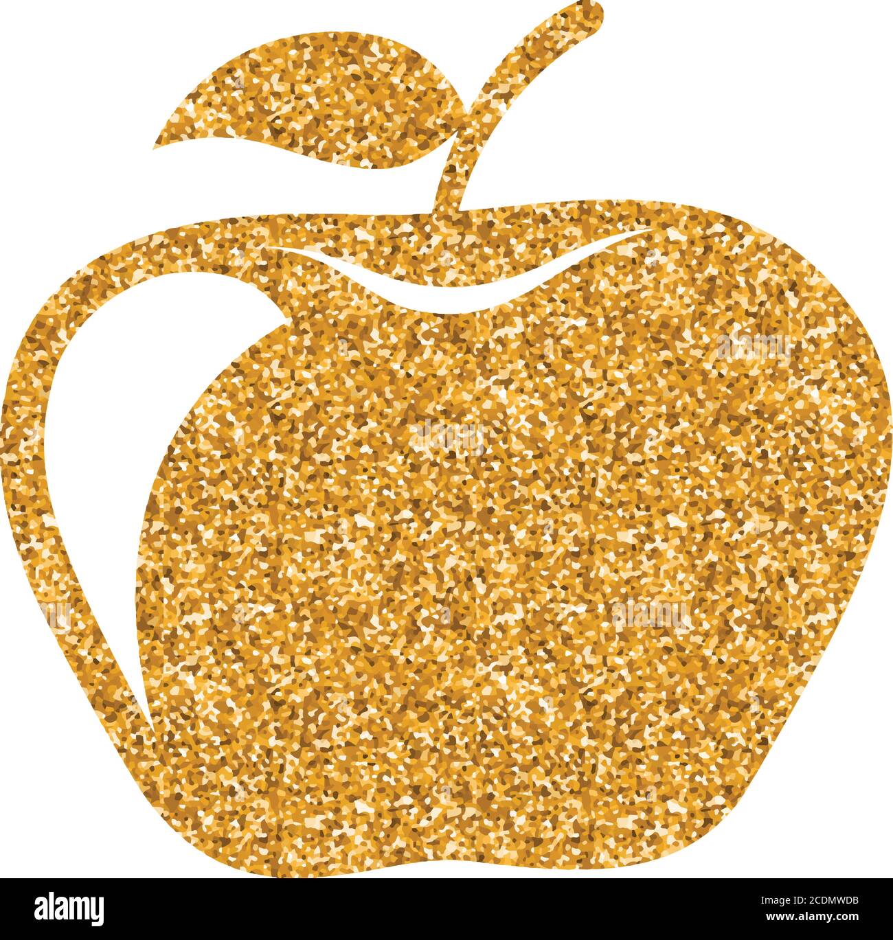 Apple icon in gold glitter texture. Sparkle luxury style vector ...