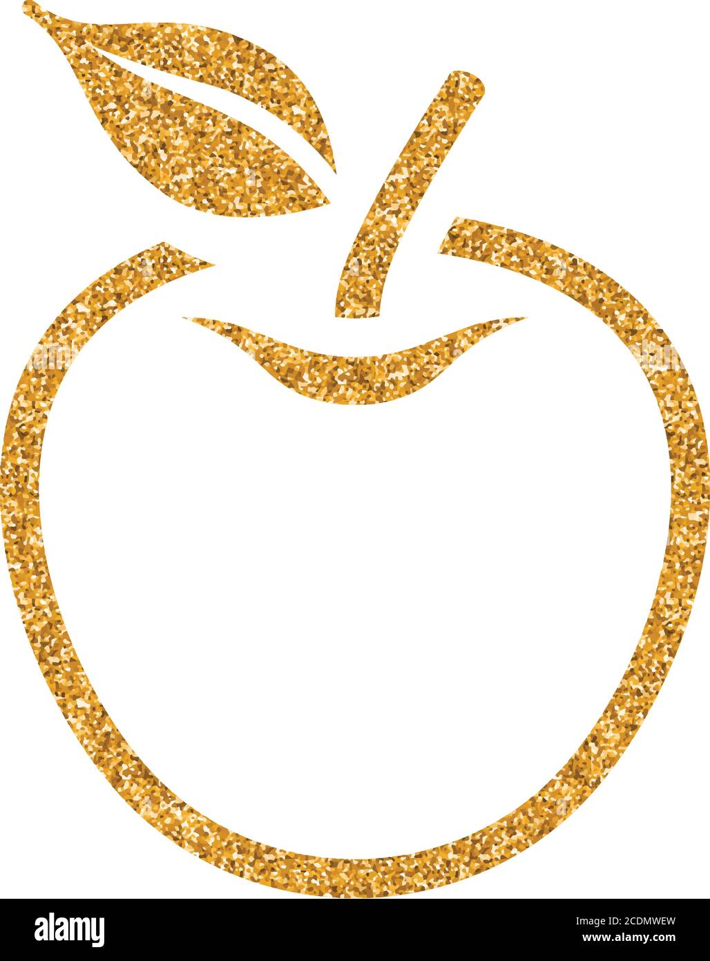 Apple icon in gold glitter texture. Sparkle luxury style vector ...
