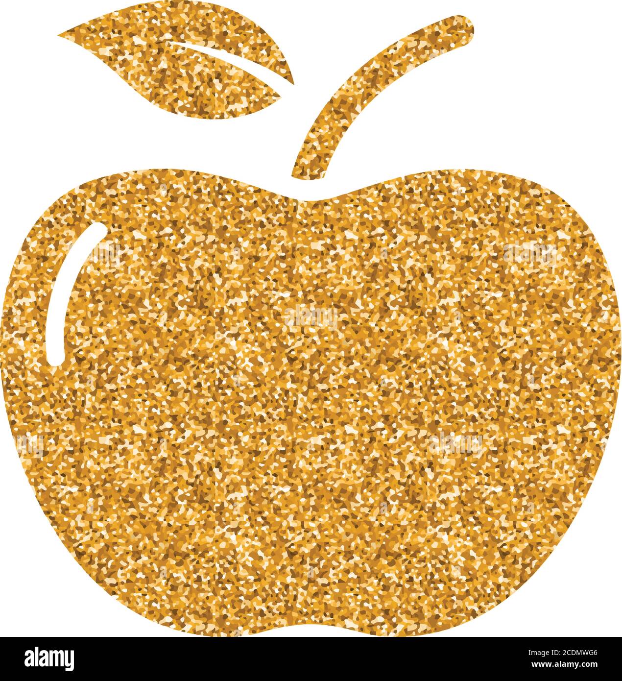 Apple icon in gold glitter texture. Sparkle luxury style vector ...