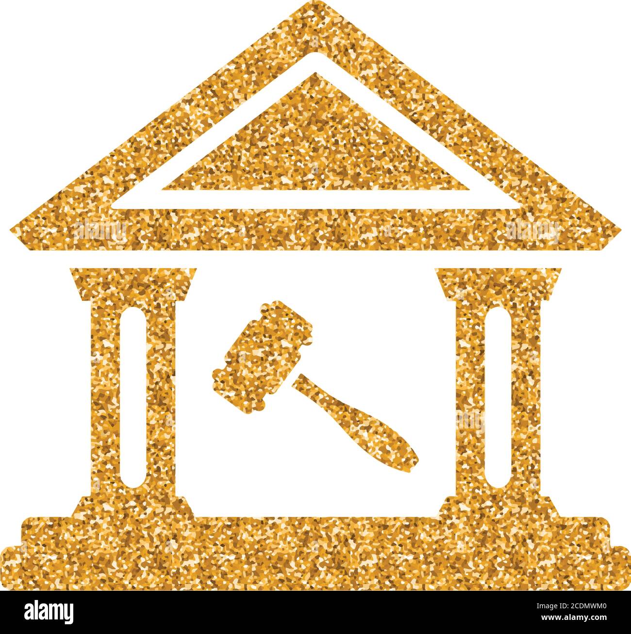 Auction house icon in gold glitter texture. Sparkle luxury style vector ...