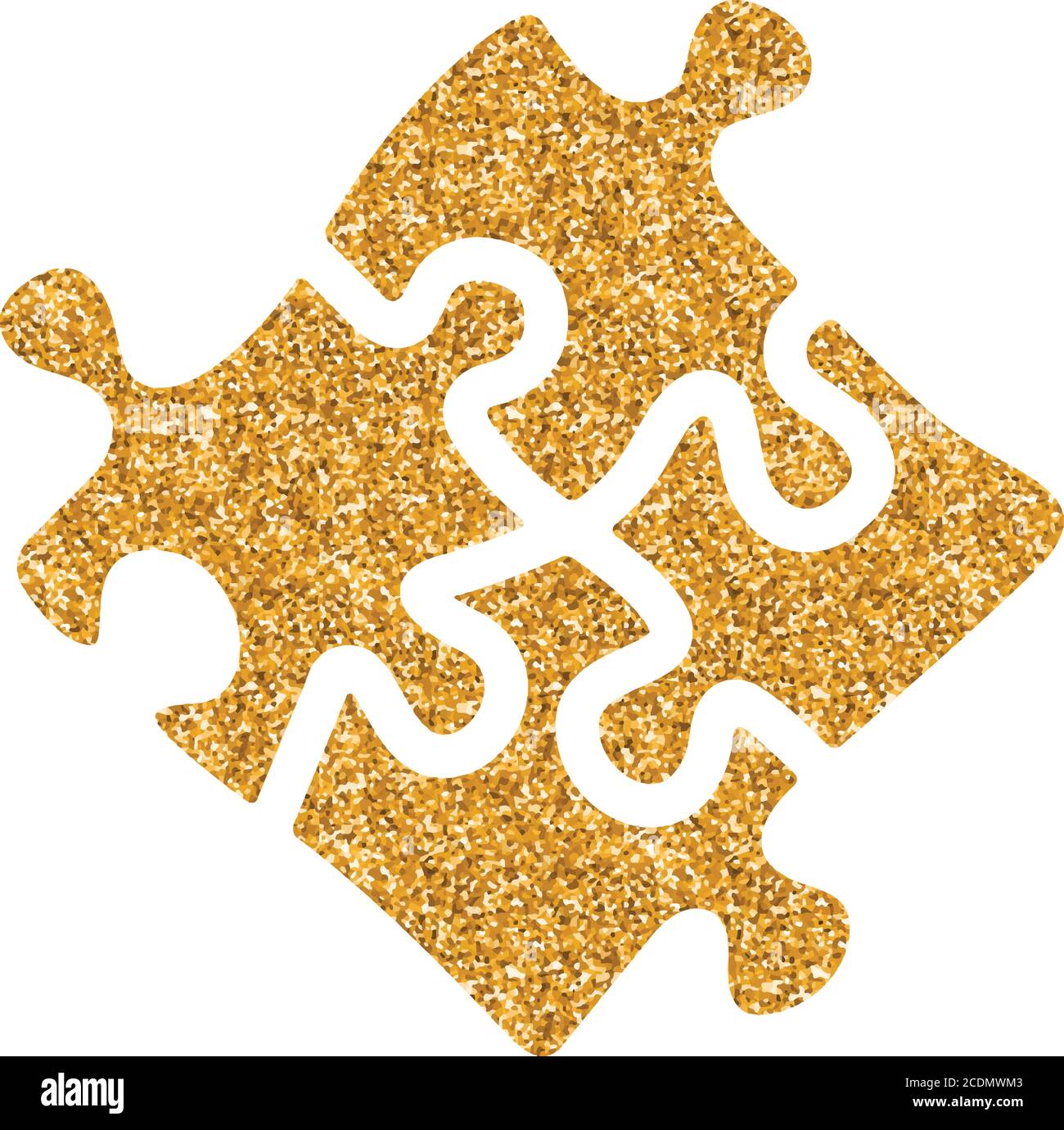 Puzzle icon in gold glitter texture. Sparkle luxury style vector ...