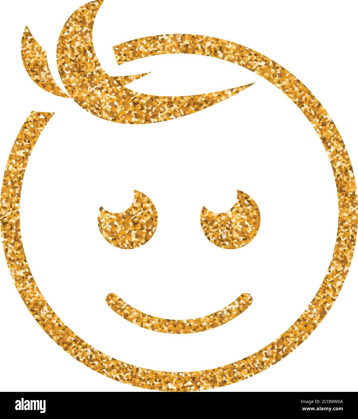 Newborn baby icon in gold glitter texture. Sparkle luxury style vector ...