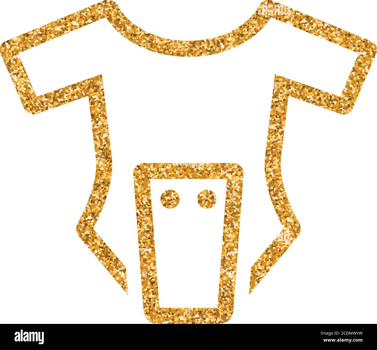 Baby clothes icon in gold glitter texture. Sparkle luxury style vector ...