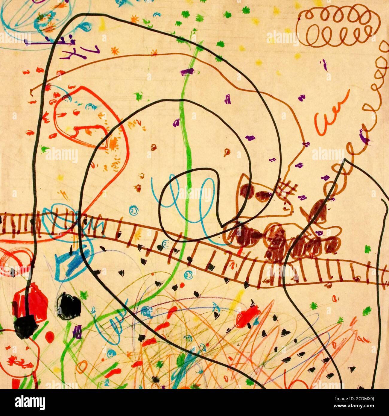 Abstract Children Drawing Stock Photo - Alamy