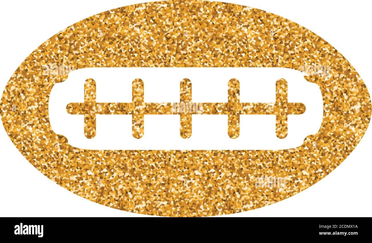 Football icon in gold glitter texture. Sparkle luxury style vector ...