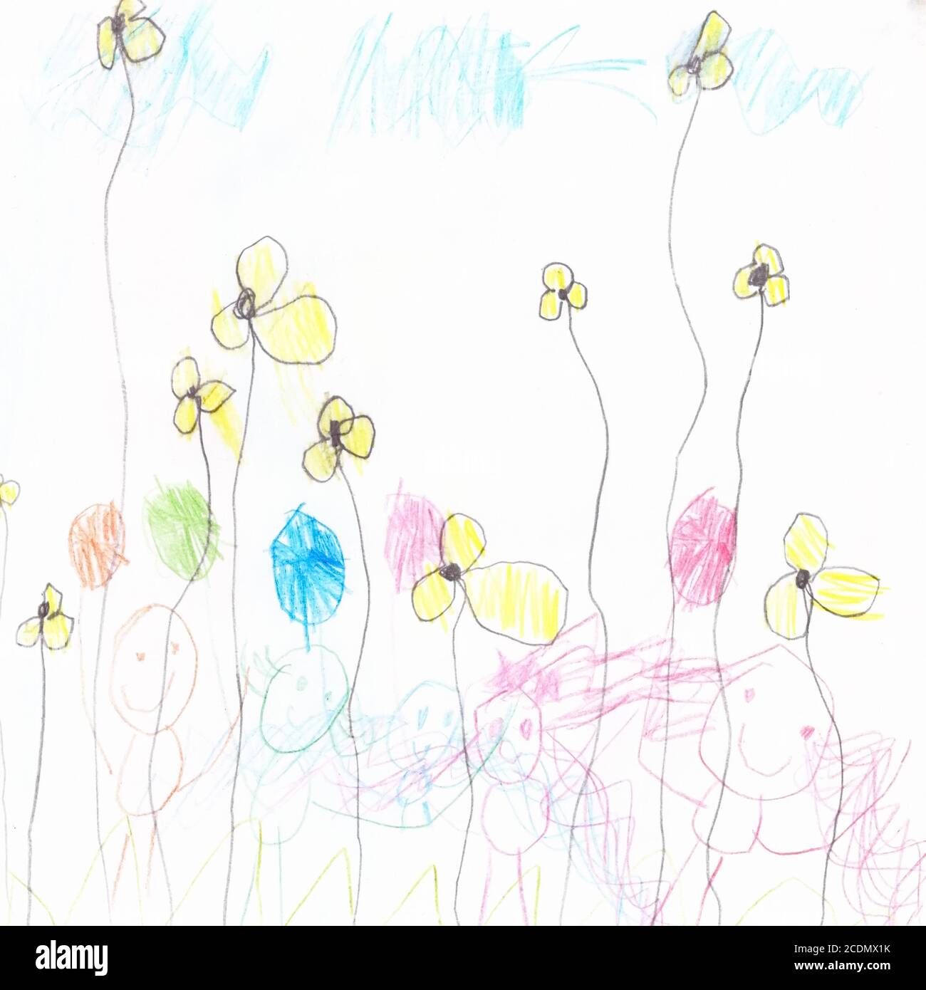 Abstract Children Drawing Stock Photo - Alamy