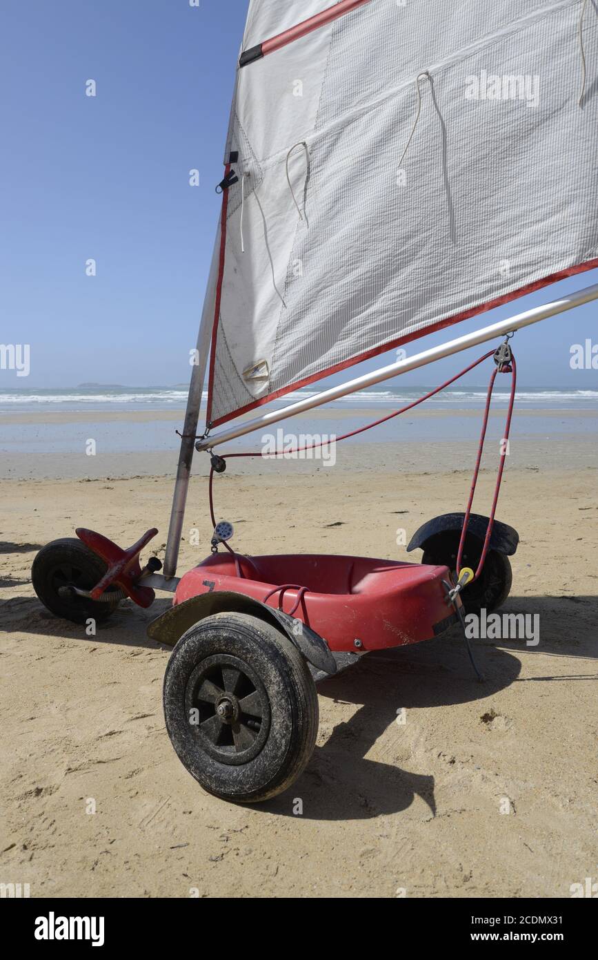 Beach sailing in Brittany Stock Photo - Alamy