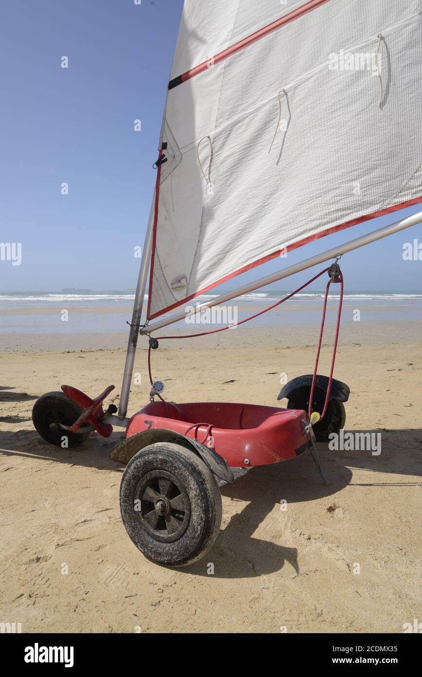 Beach sailing in Brittany Stock Photo - Alamy