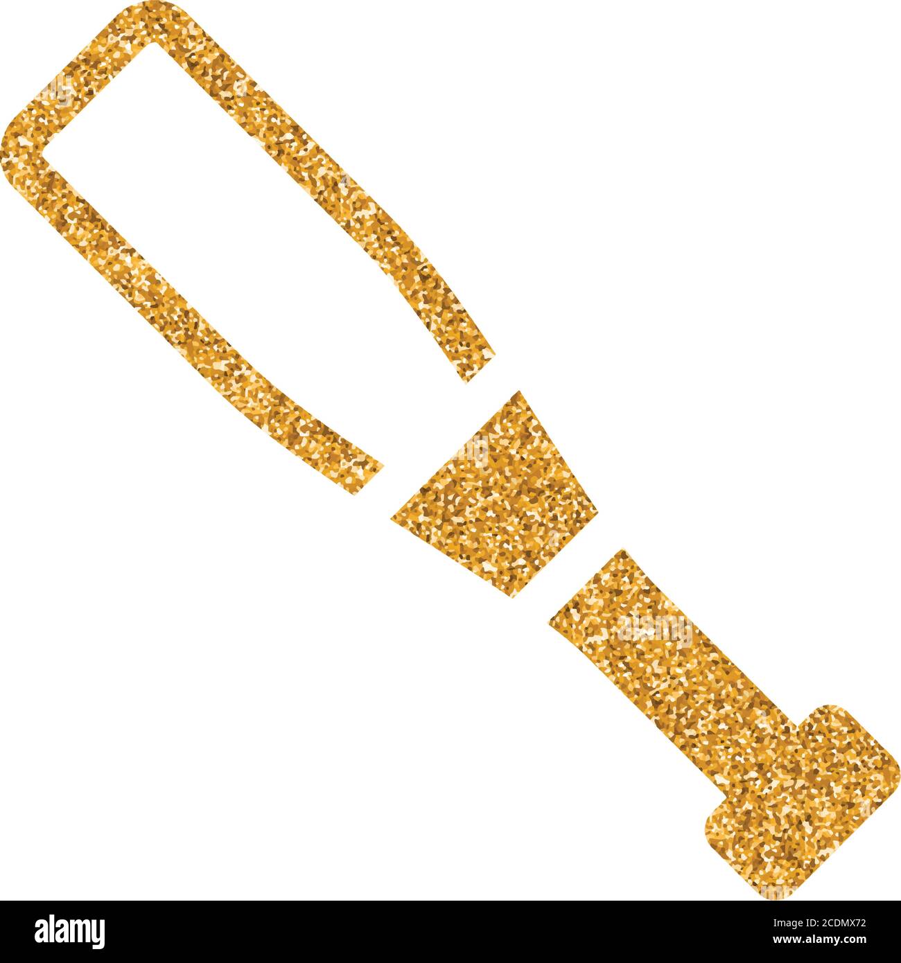 Baseball bat icon in gold glitter texture. Sparkle luxury style vector ...