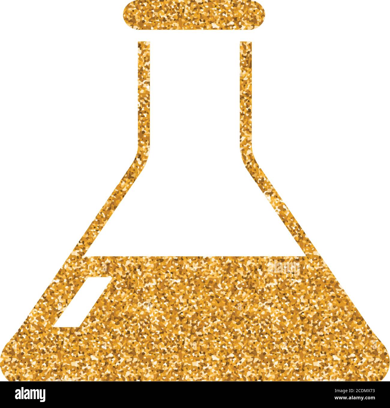 Beaker icon in gold glitter texture. Sparkle luxury style vector ...