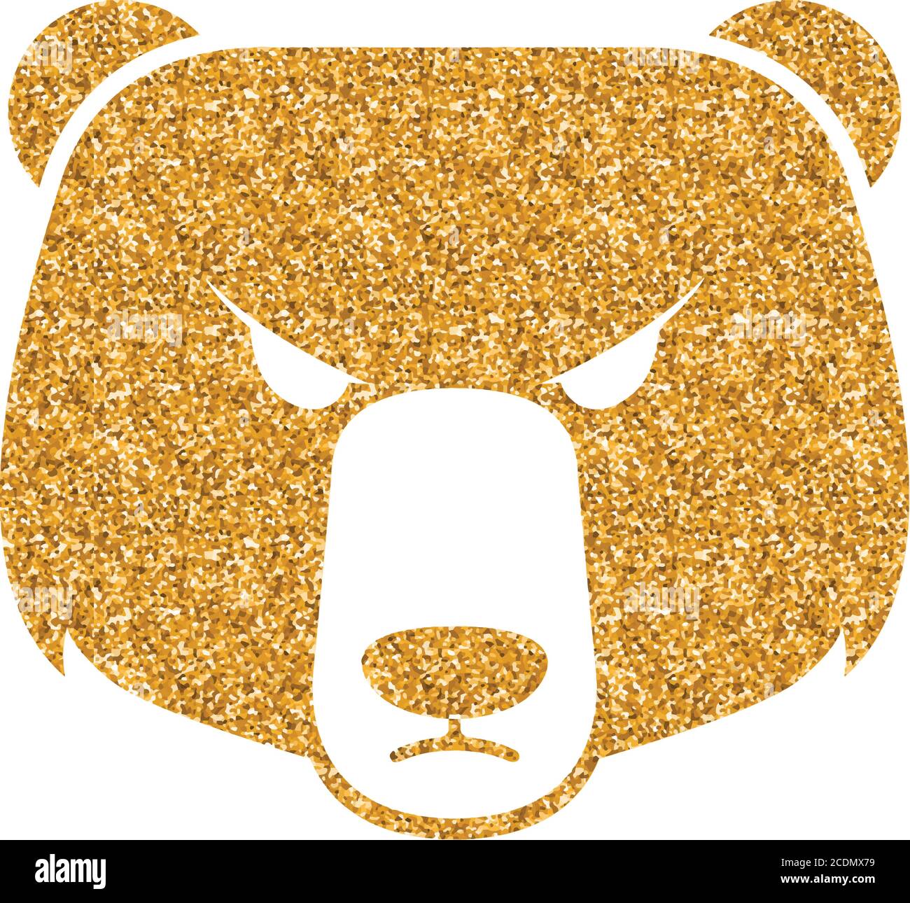 Bear icon in gold glitter texture. Sparkle luxury style vector ...