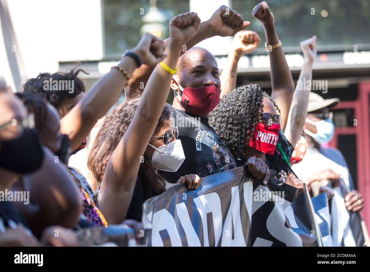 Portland, Oregon, USA. 28th Aug, 2020. Thousands of people marched in ...