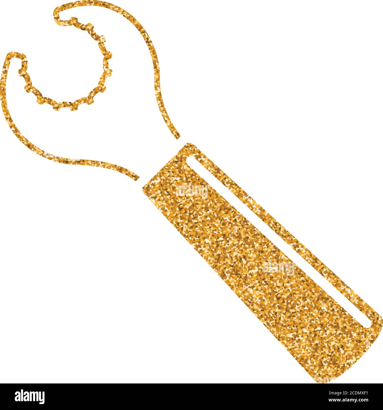 Bicycle wrench icon in gold glitter texture. Sparkle luxury style ...