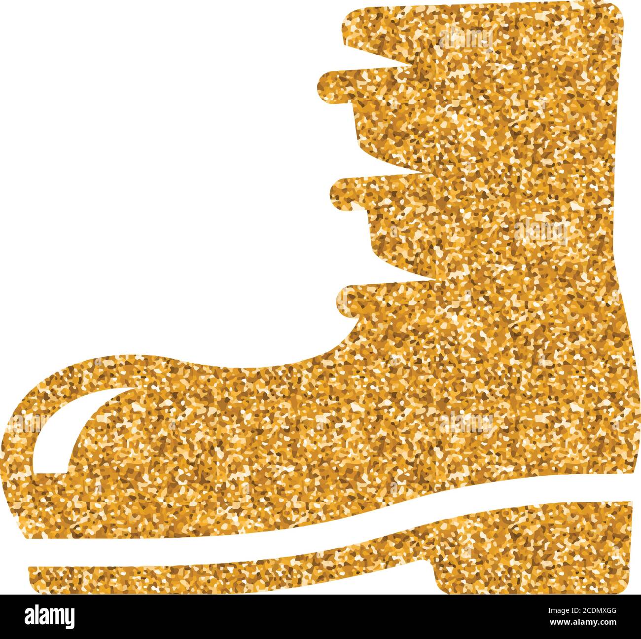 Boot icon in gold glitter texture. Sparkle luxury style vector ...