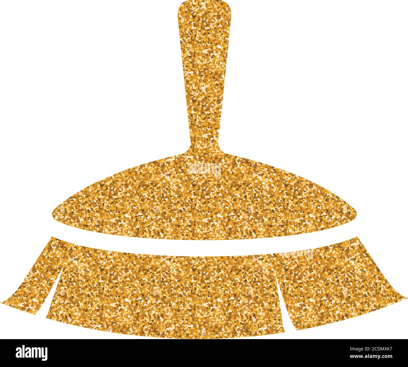 Brush icon in gold glitter texture. Sparkle luxury style vector ...