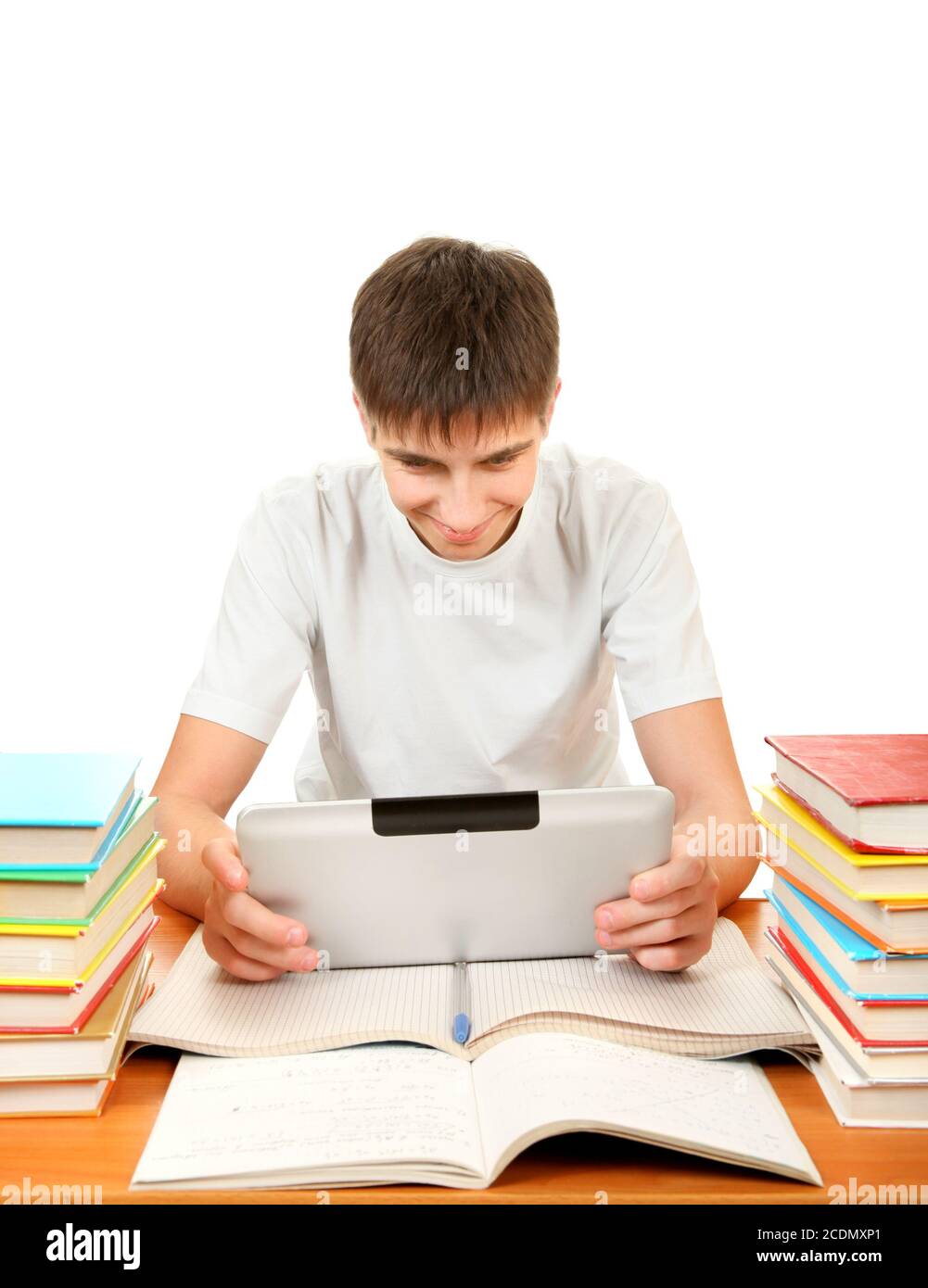 Student with Tablet Computer Stock Photo - Alamy