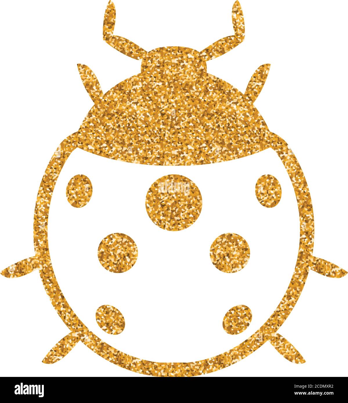 Bug icon in gold glitter texture. Sparkle luxury style vector ...
