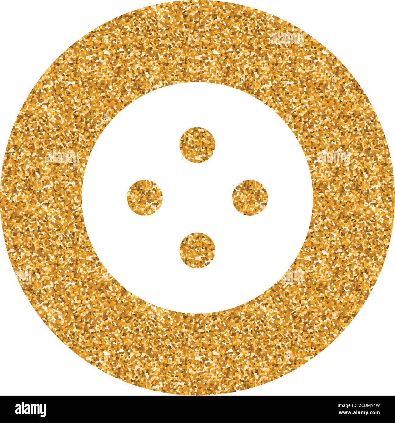 Button icon in gold glitter texture. Sparkle luxury style vector ...