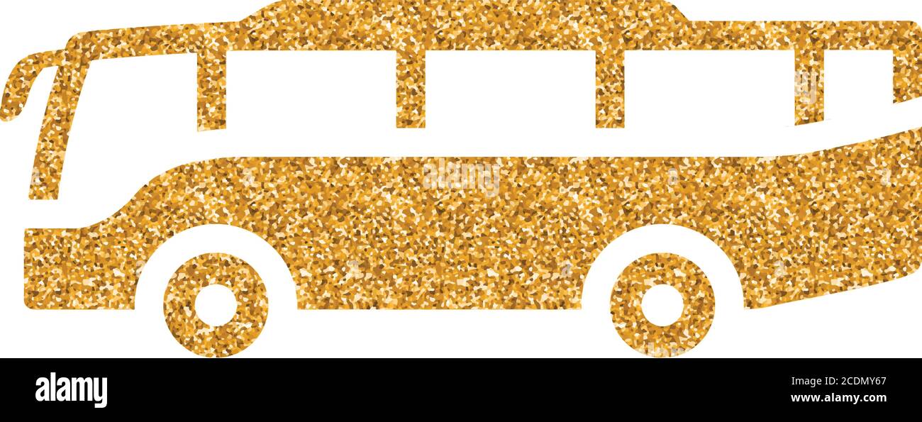 Car icon in gold glitter texture. Sparkle luxury style vector ...