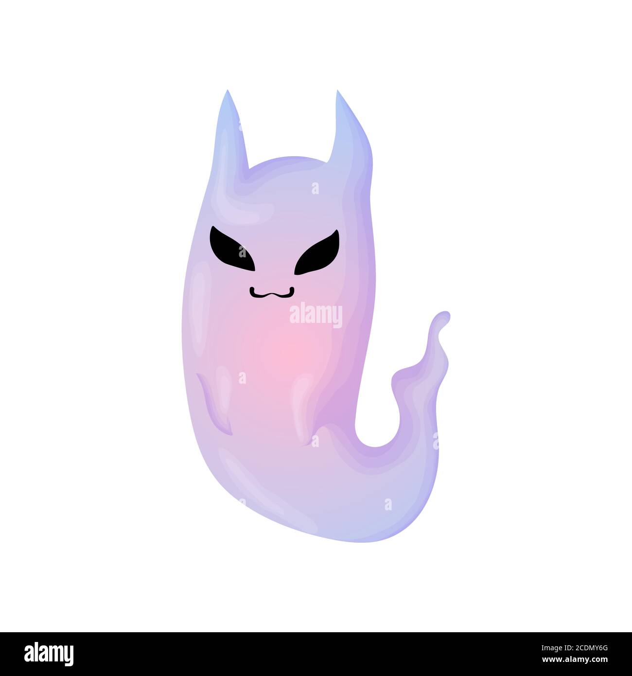 Funny Halloween Vector Illustration with Ghost Cat. Cute ghost with cat ...