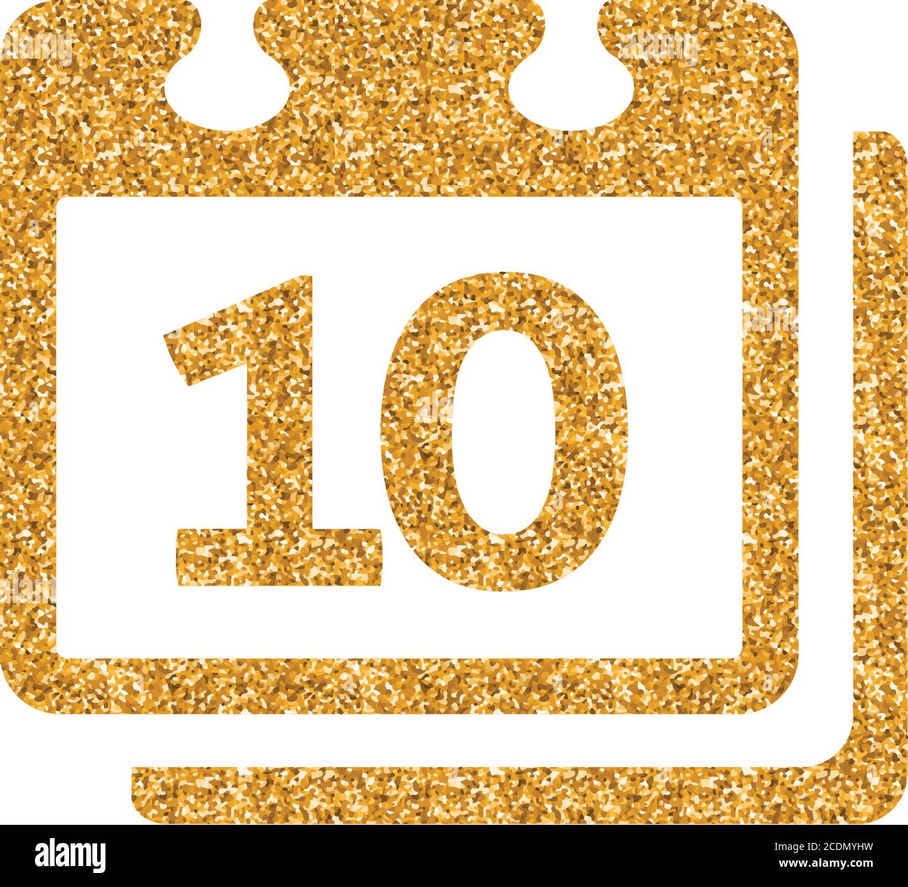 Calendar icon in gold glitter texture. Sparkle luxury style vector ...