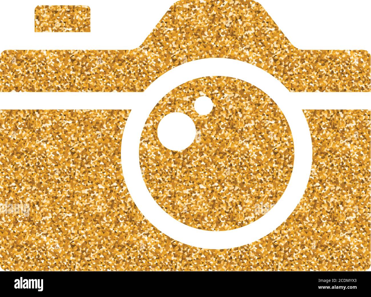 Camera icon in gold glitter texture. Sparkle luxury style vector ...