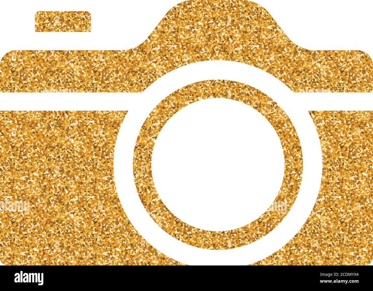 Camera icon in gold glitter texture. Sparkle luxury style vector ...