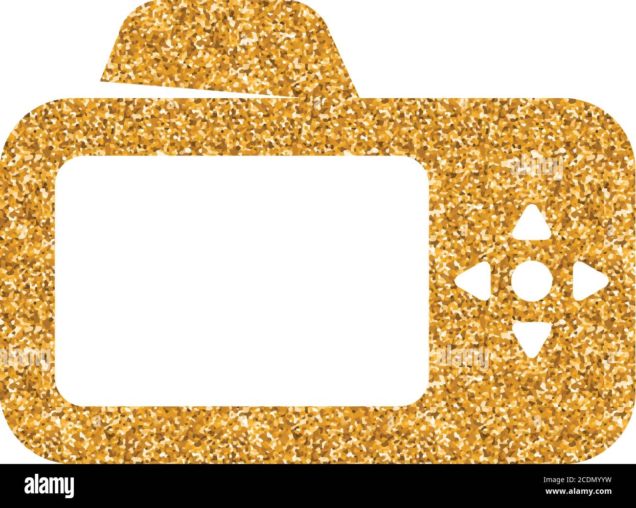 Camera icon in gold glitter texture. Sparkle luxury style vector ...