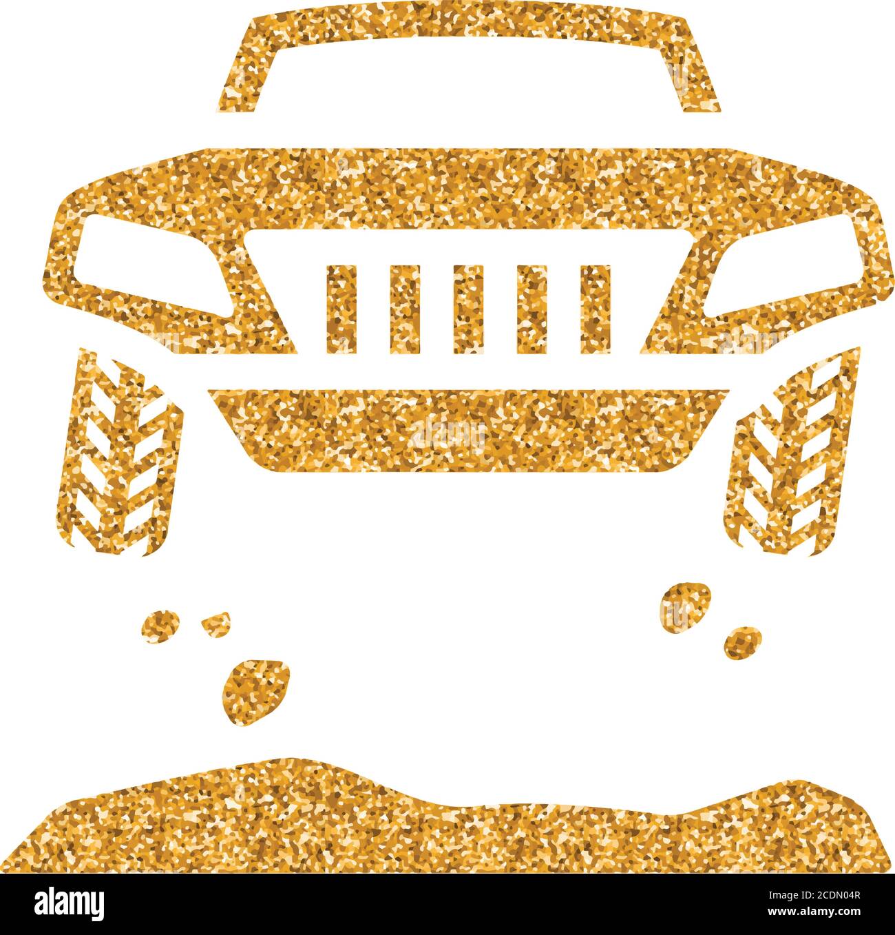 Rally car icon in gold glitter texture. Sparkle luxury style vector ...