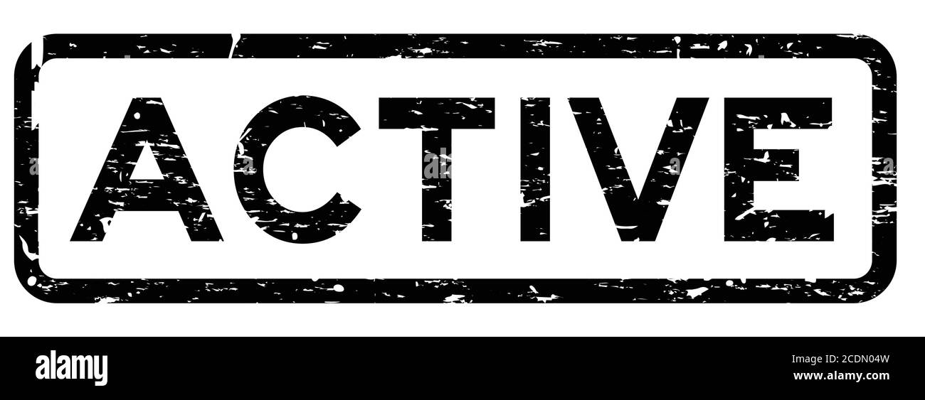 Grunge black active square rubber seal stamp on white background Stock ...