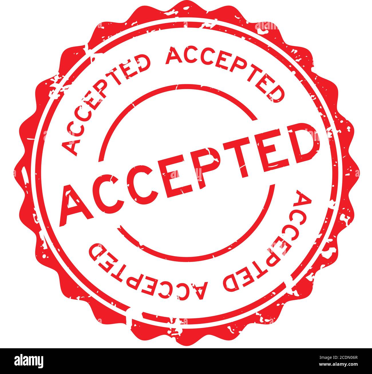 Grunge red accepted word round rubber seal stamp on white background Stock Vector Image & Art ...
