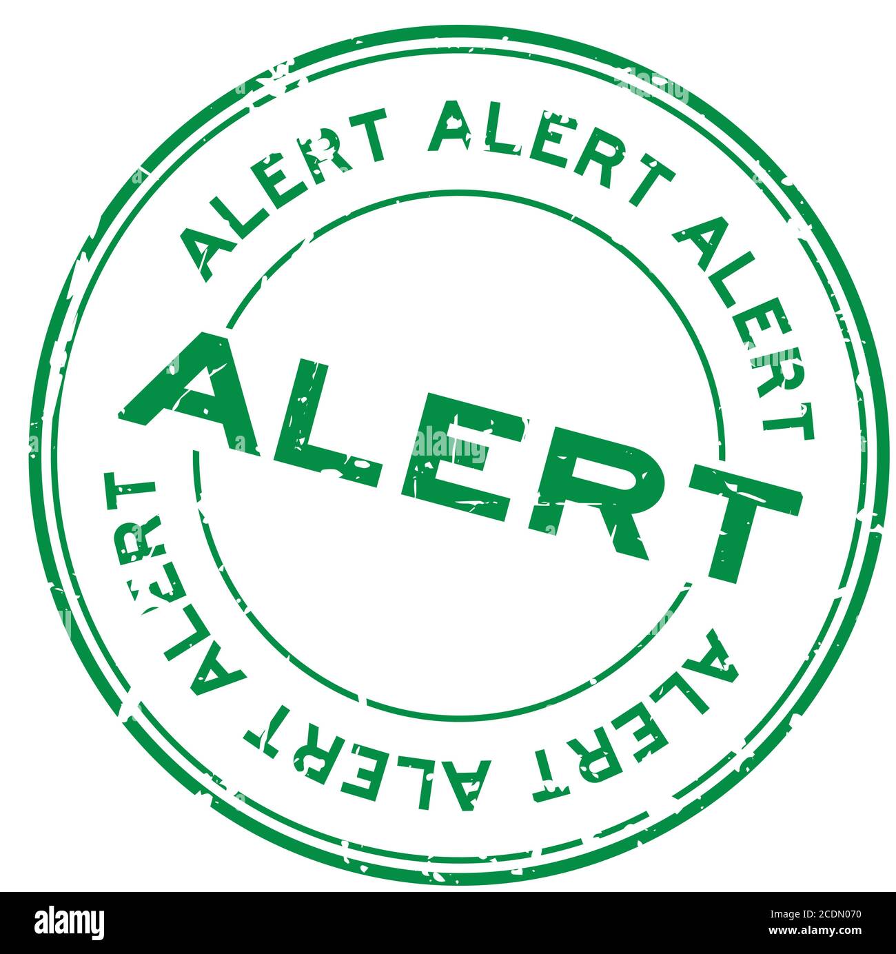 Grunge green alert round rubber seal stamp on white background Stock ...