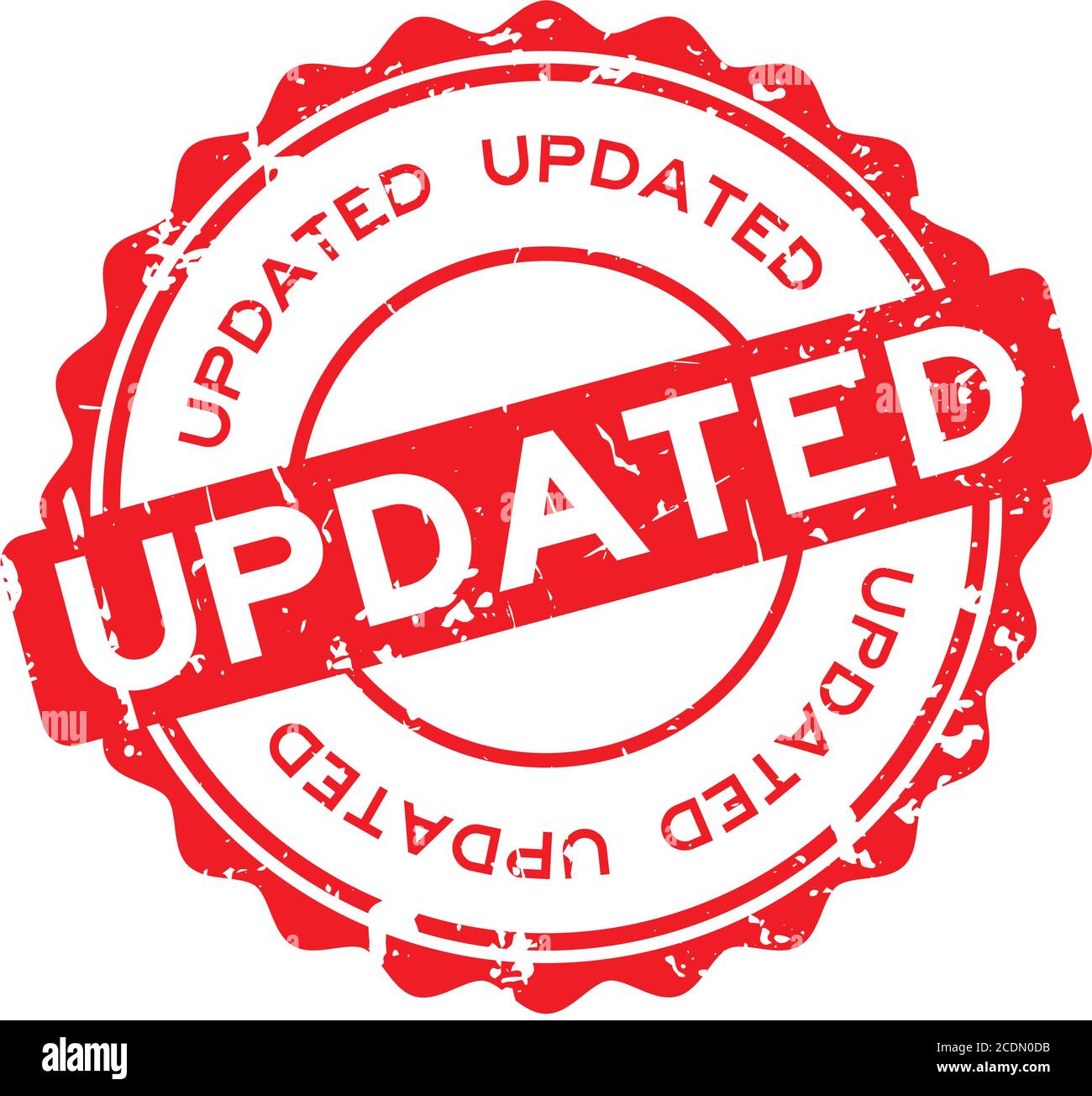 Grunge red updated word round rubber seal buiness stamp on white background Stock Vector Image ...