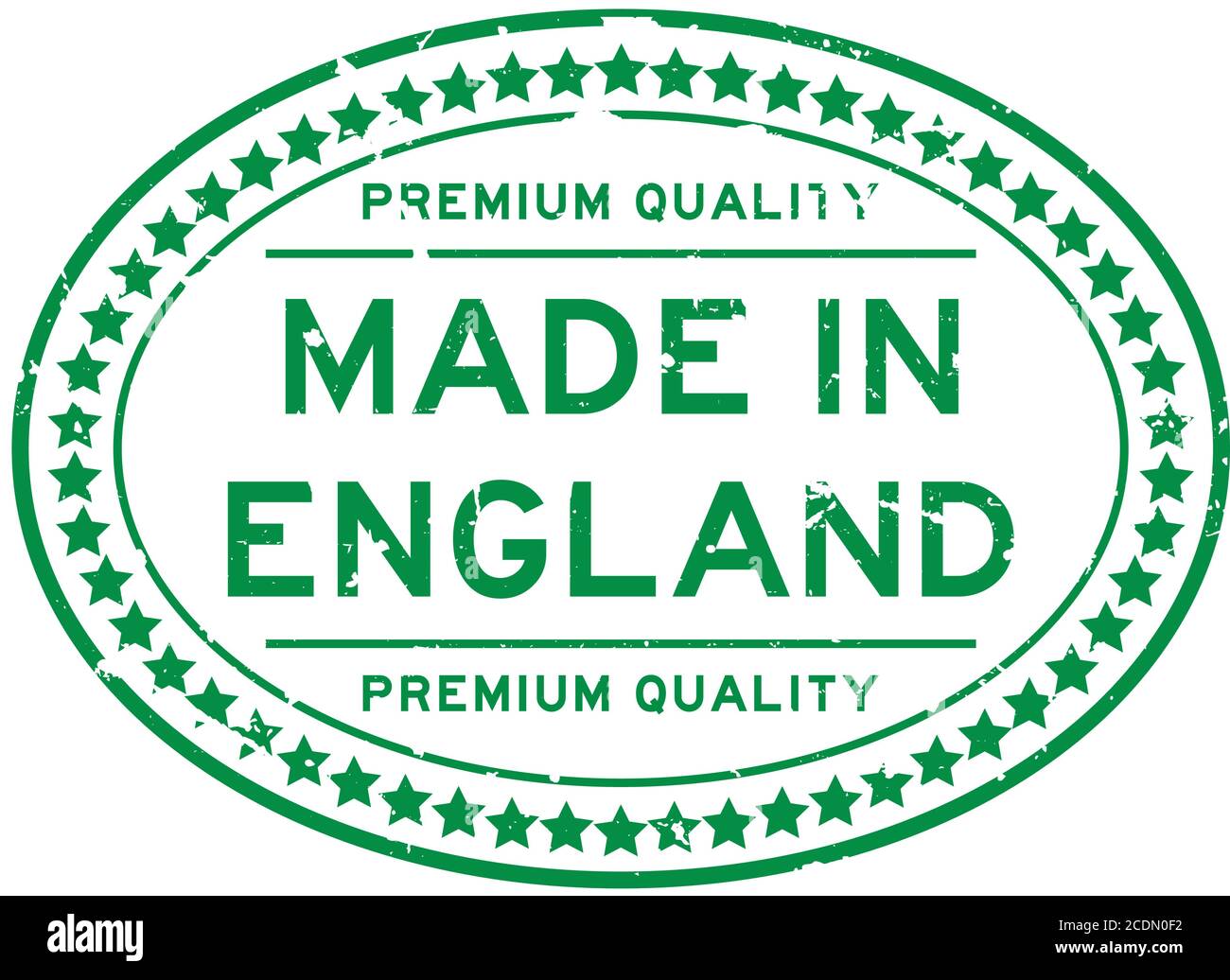 Grunge green premium quality made in England oval rubber seal stamp on ...