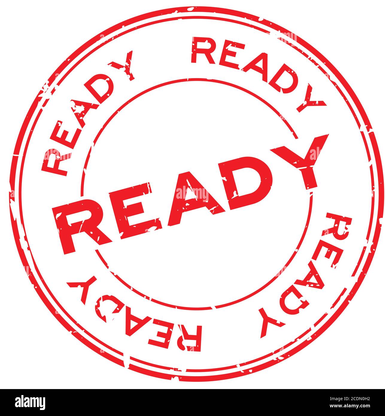 Grunge ready round rubber seal stamp on white background Stock Vector ...