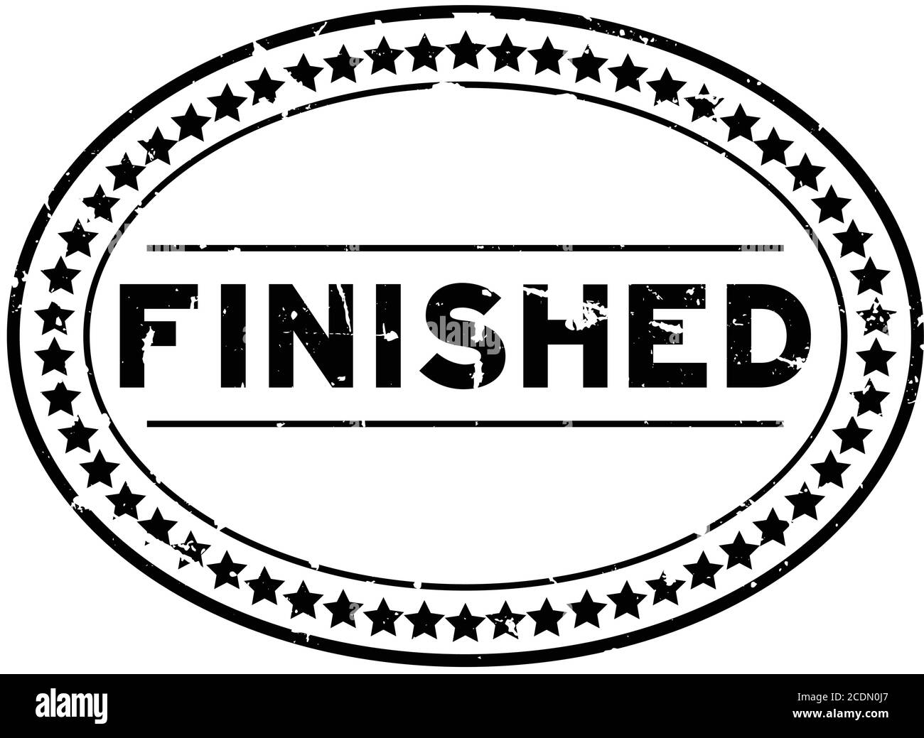 Grunge black finished oval rubber seal stamp on white background Stock ...