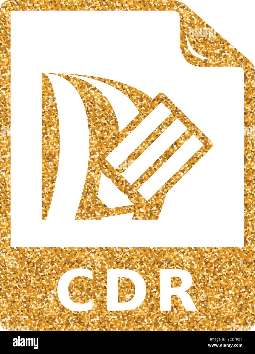 Drawing file format icon in gold glitter texture. Sparkle luxury style ...