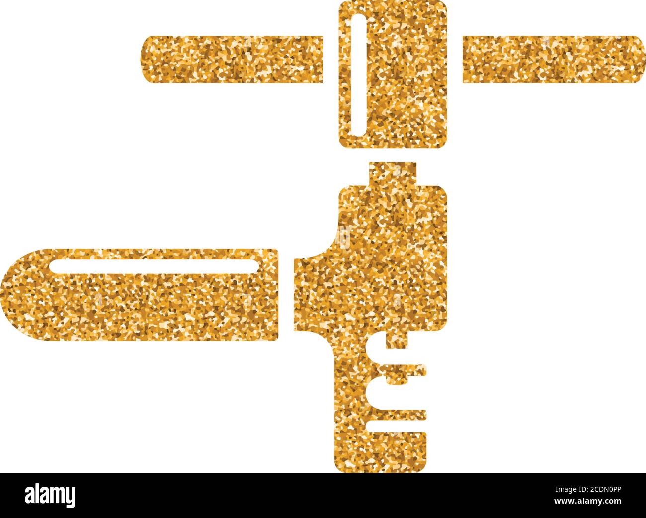 Chain icon in gold glitter texture. Sparkle luxury style vector ...