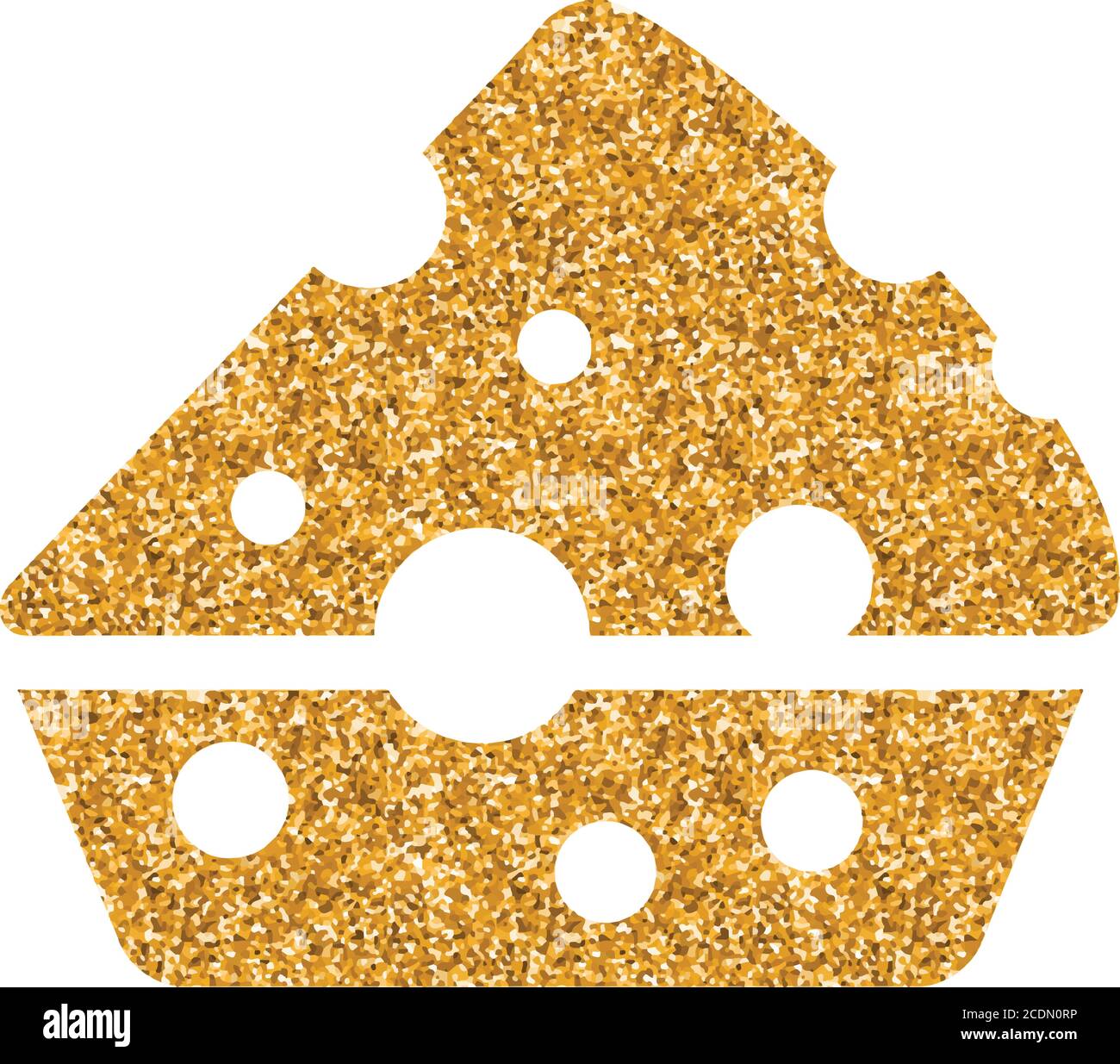 Cheese icon in gold glitter texture. Sparkle luxury style vector ...