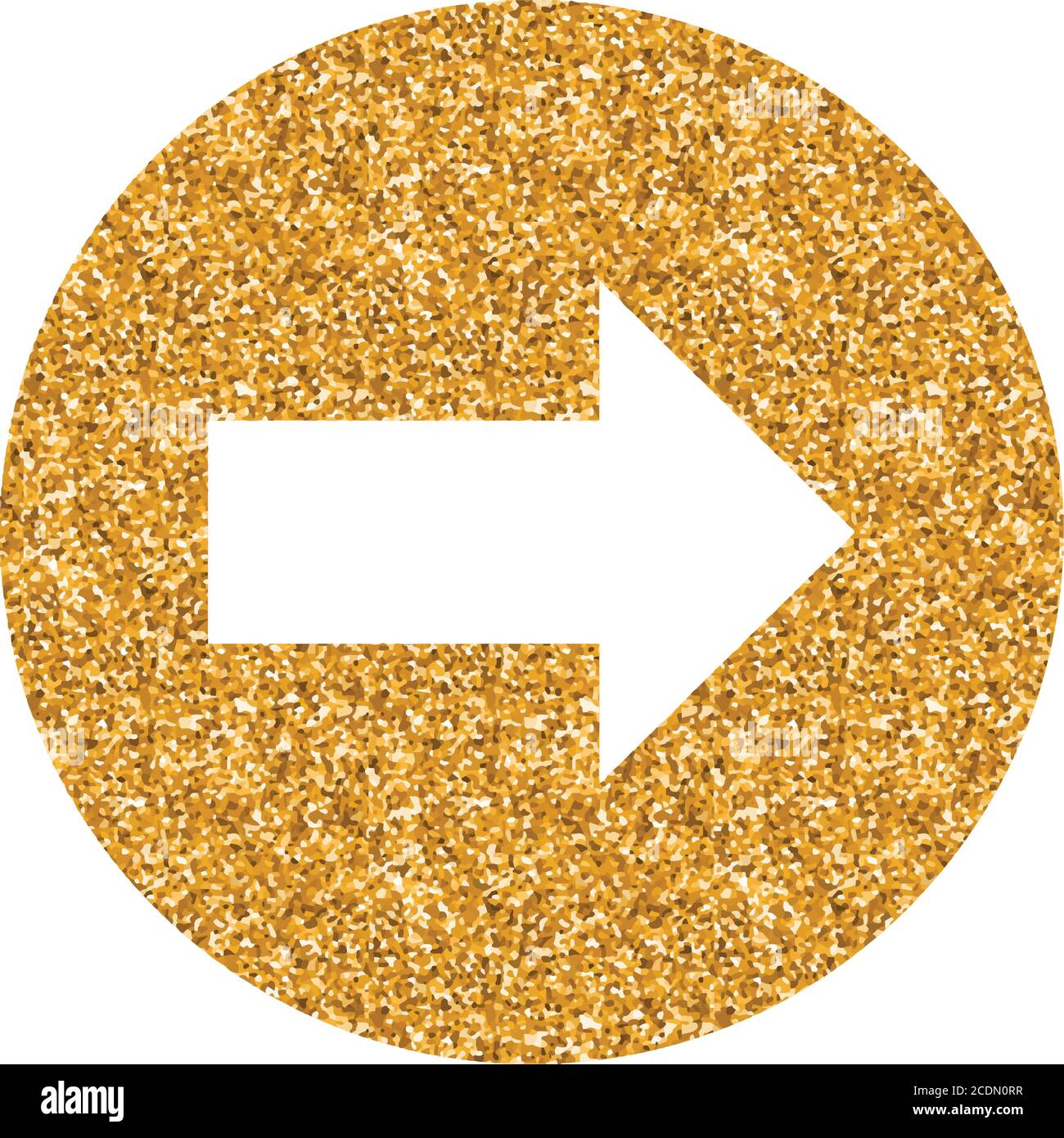 Arrow icon in gold glitter texture. Sparkle luxury style vector ...