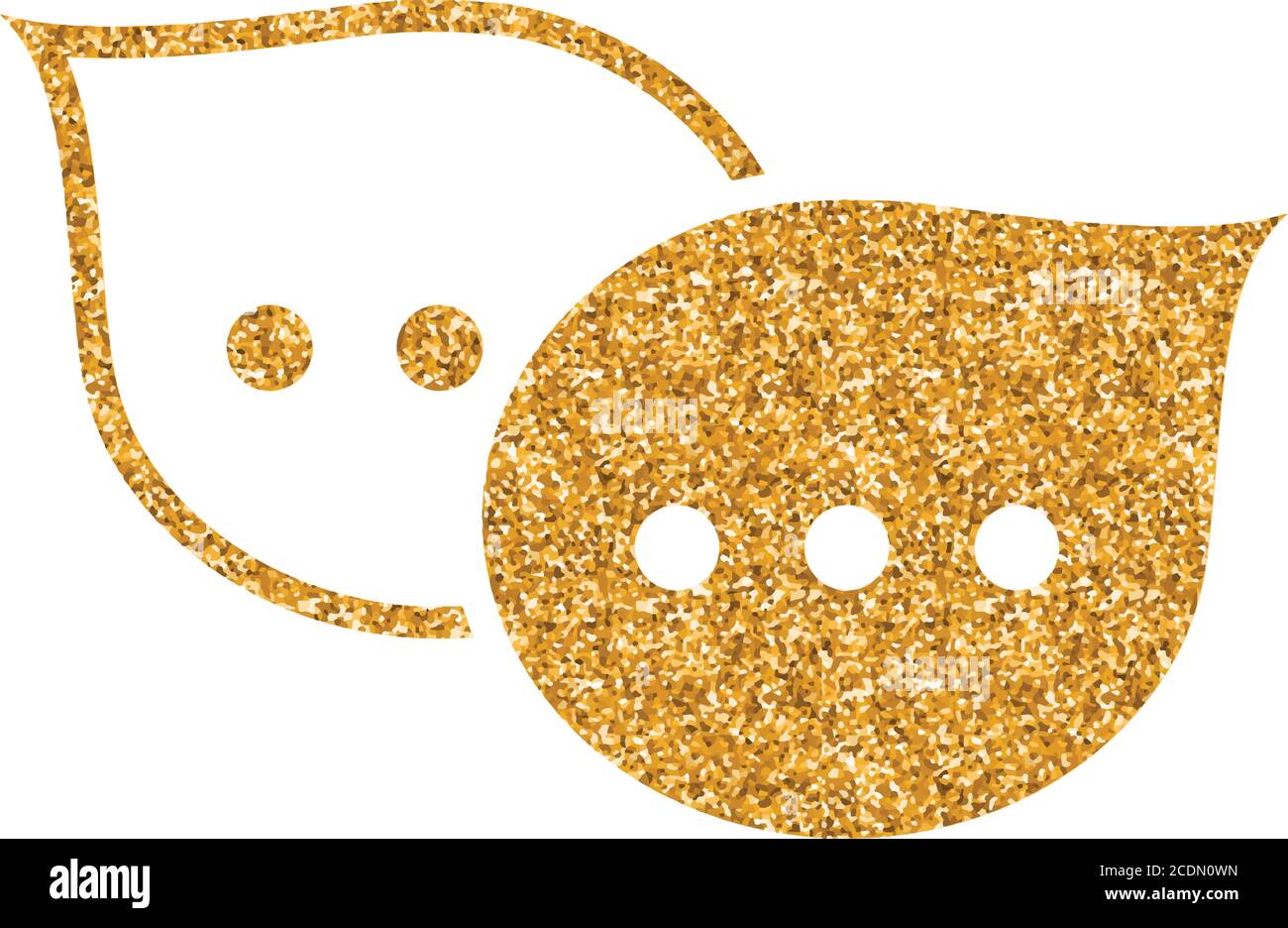 Chatting icon in gold glitter texture. Sparkle luxury style vector ...