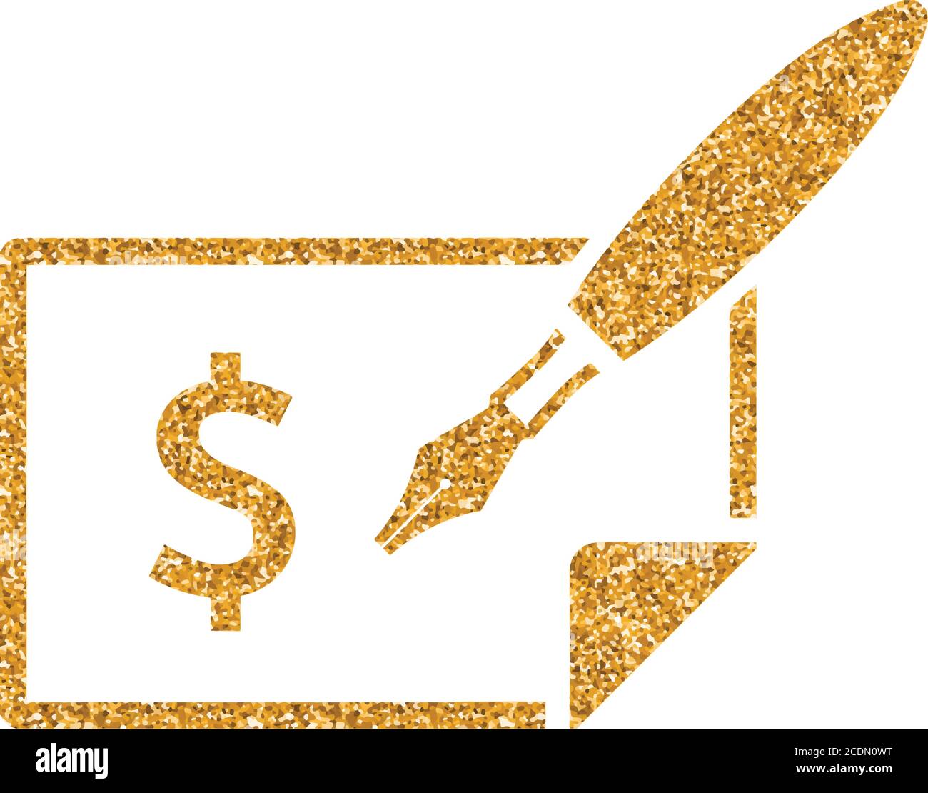 Check icon in gold glitter texture. Sparkle luxury style vector ...