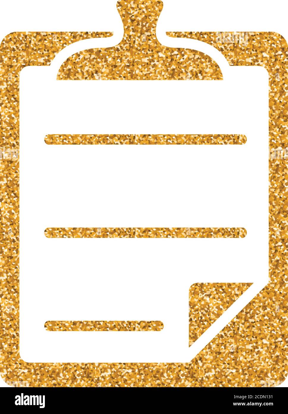 Checklist icon in gold glitter texture. Sparkle luxury style vector ...