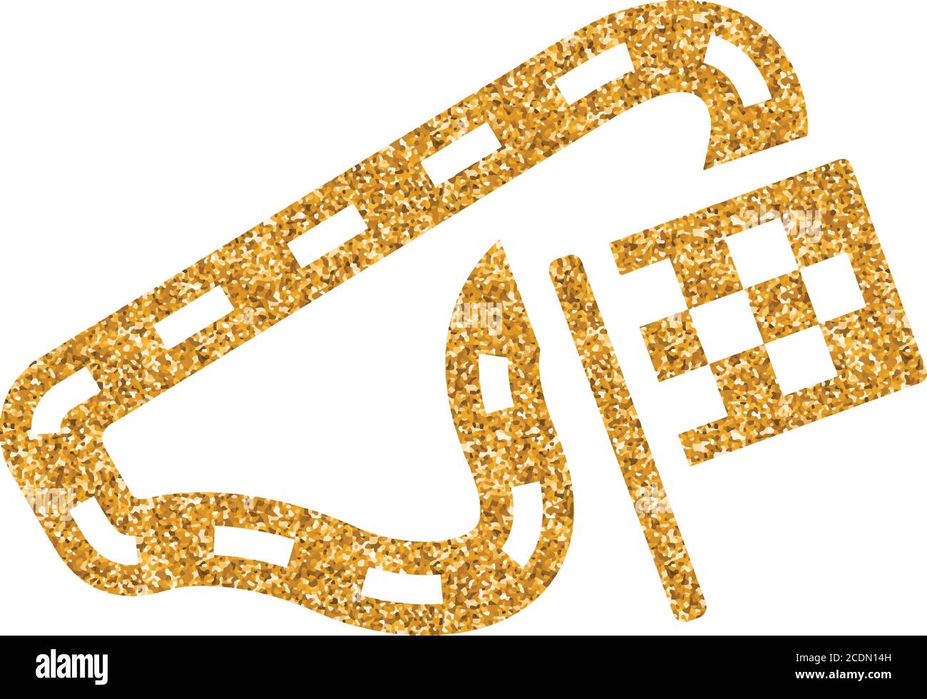 Race circuit icon in gold glitter texture. Sparkle luxury style vector ...